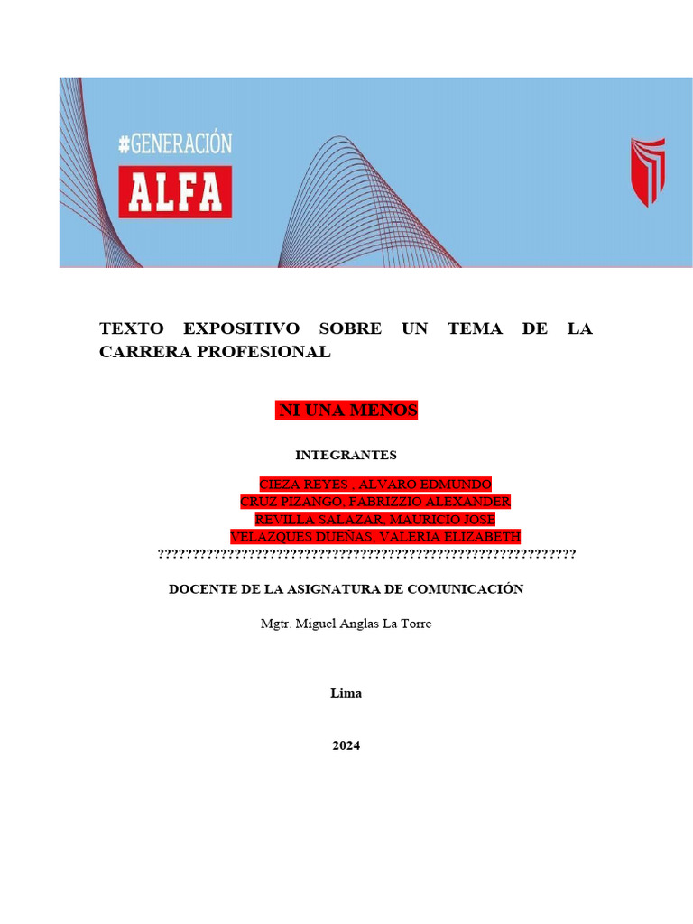 A77 GRUPO 5 TEXTO EXPOSITIVO | PDF | La violencia contra las mujeres | La risa