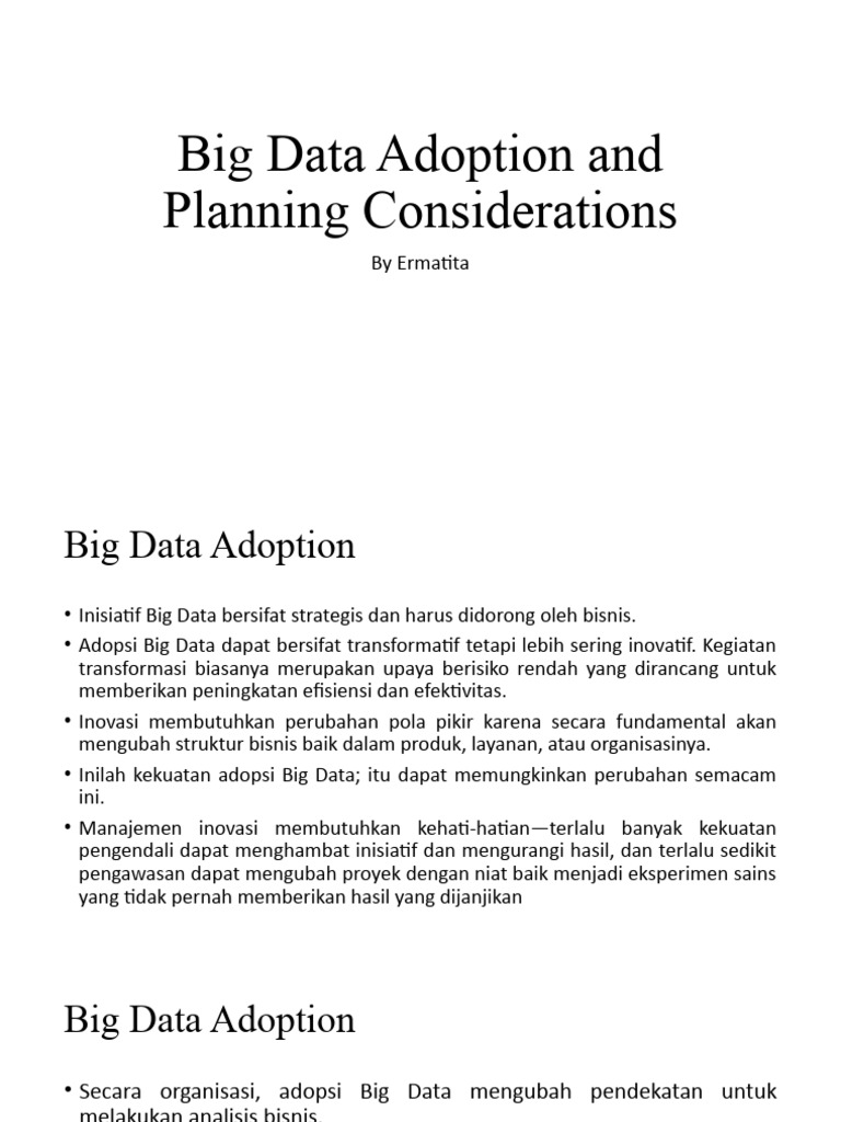 Big Data Adoption and Planning Considerations | PDF | Bisnis