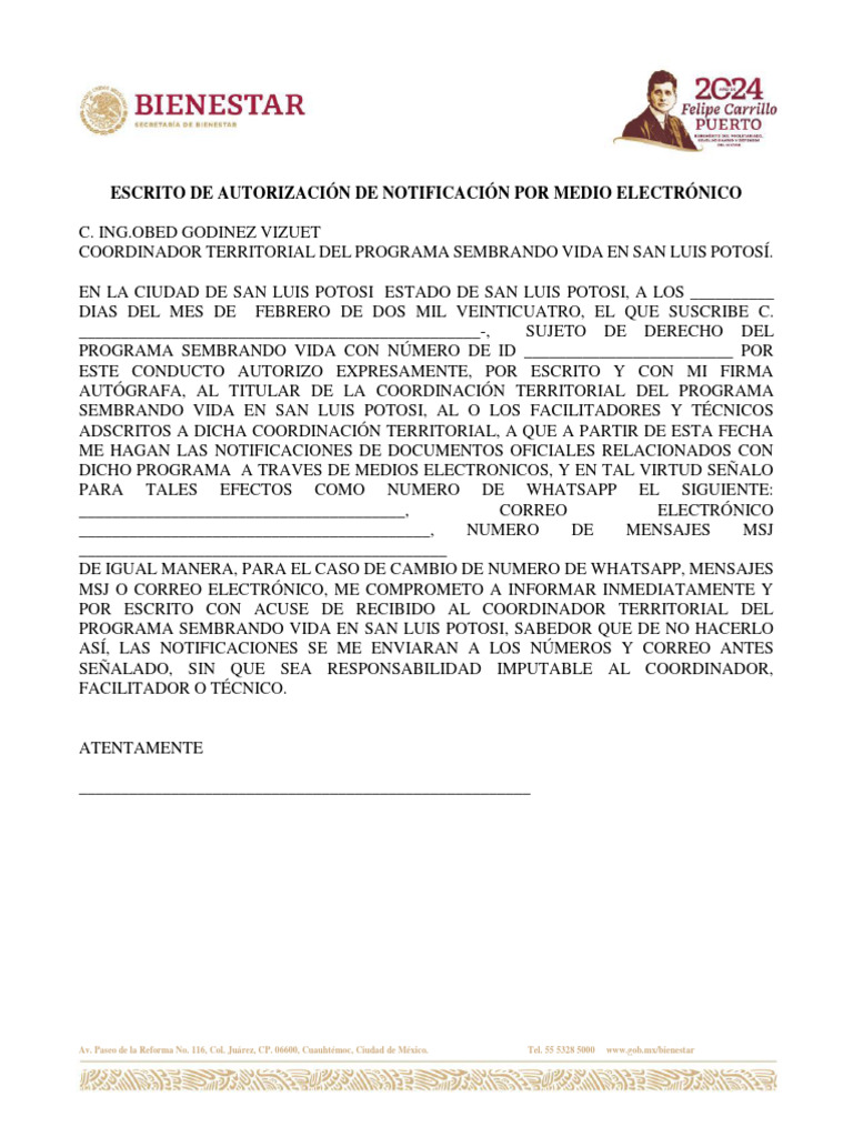 7 Siete Logos 2024 Escrito de Autorizacion de Notificacion Por Medio ... 7 Siete Logos 2024 Escrito de Autorizacion de Notificacion Por Medio ...