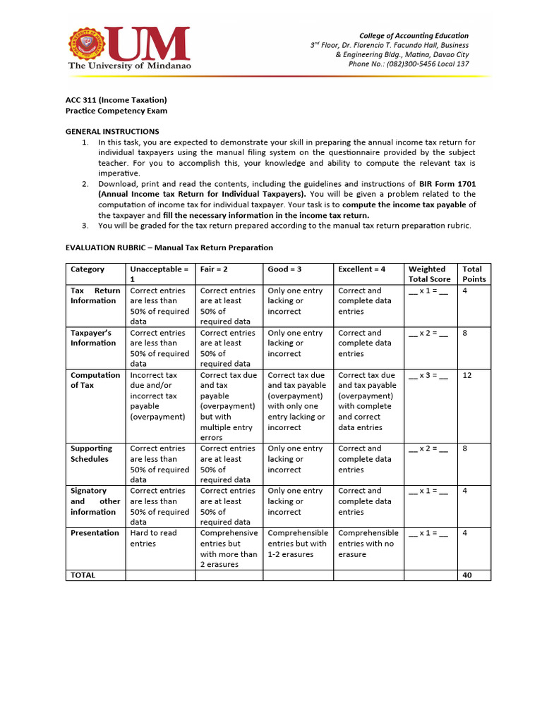 Practice ACC 311 Competency Exam | PDF