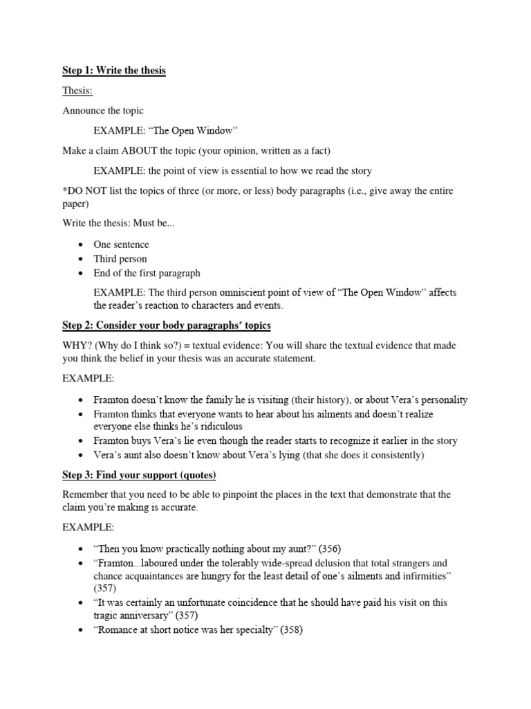 Paper #1 Process Notes The Open Window | PDF | Narration | Cognitive ...