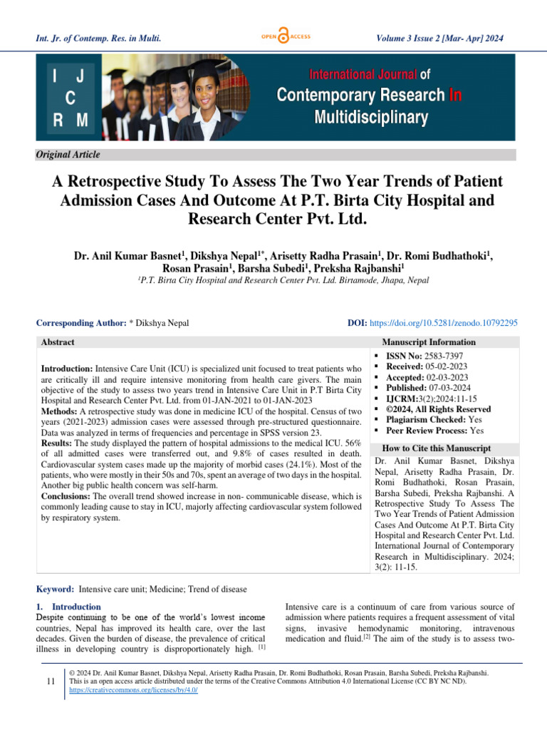 A Retrospective Study To Assess The Two Year Trends of Patient ...