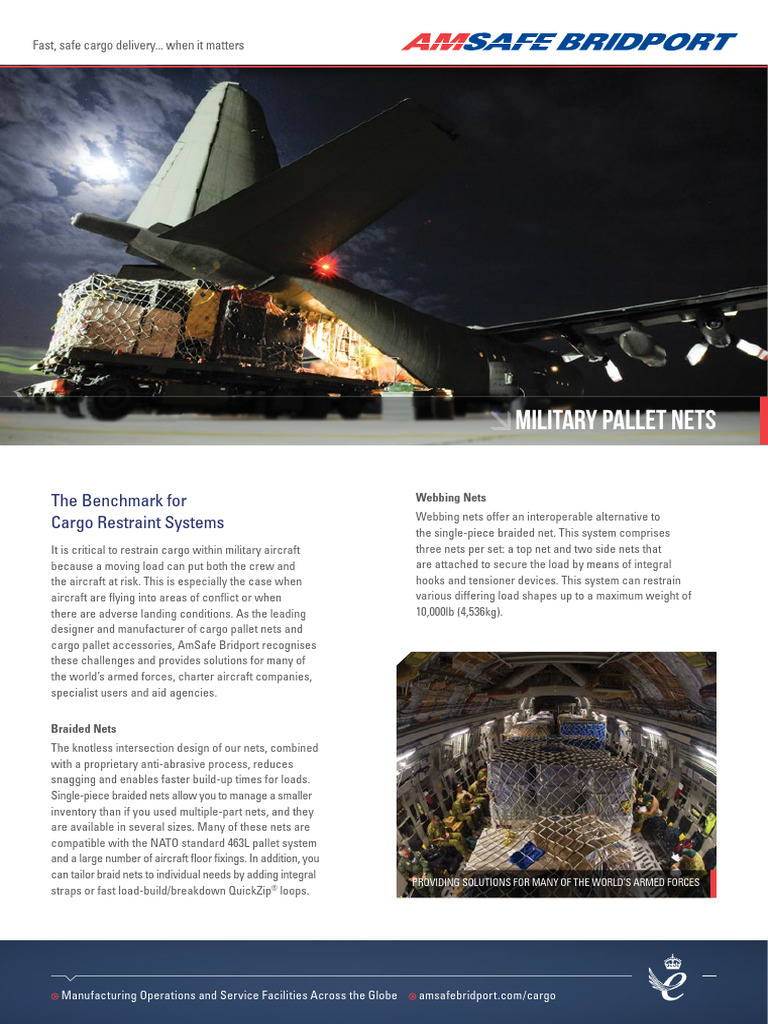 Military Pallet Nets Datasheet | PDF | Cargo | Pallet