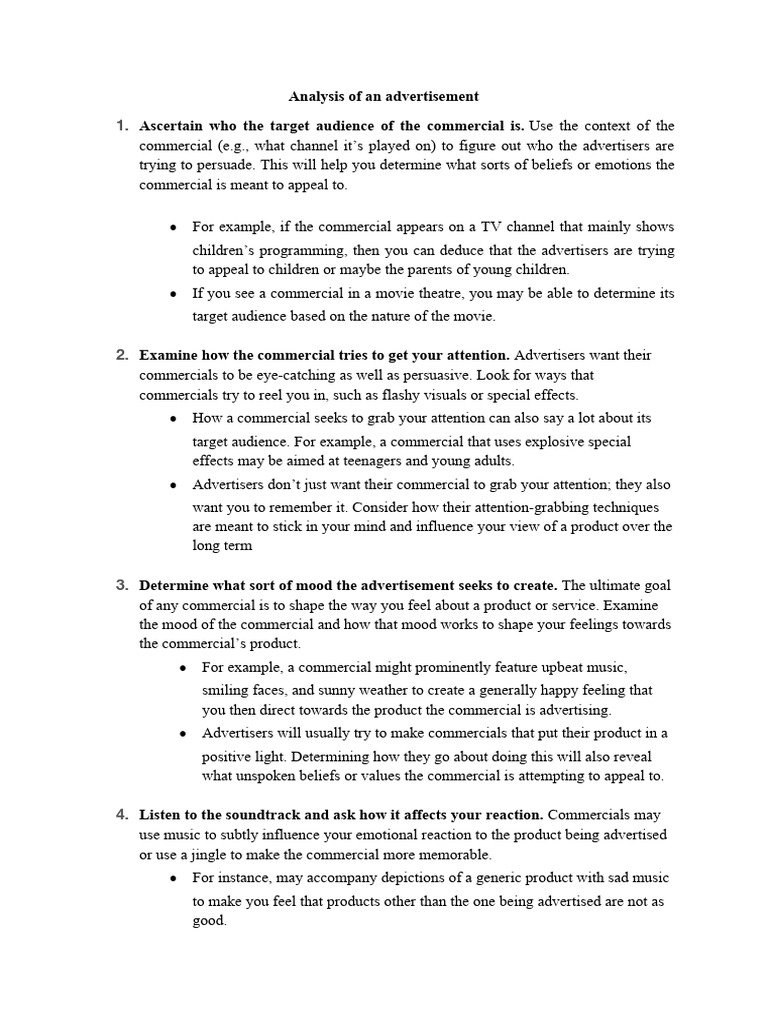 Advertisement Analysis Techniques | PDF | Career & Growth | Self ...