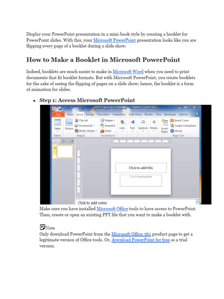 How To Make A Booklet in Microsoft PowerPoint | PDF | Microsoft Power Point | Software