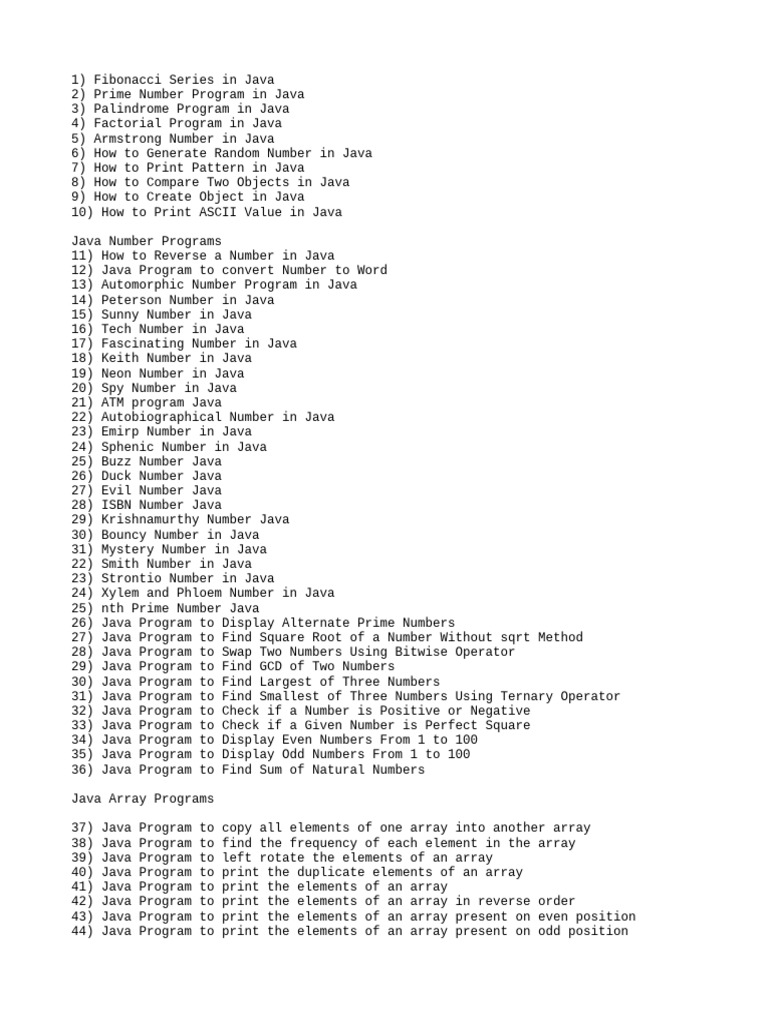 Javaprograms | PDF | Matrix (Mathematics) | Integer (Computer Science)
