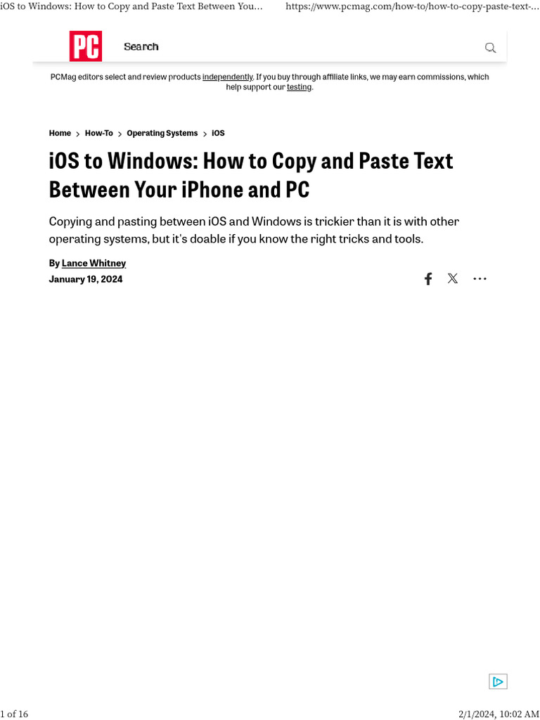 iOS To Windows How To Copy and Paste Text Between Your Iphone and PC ...