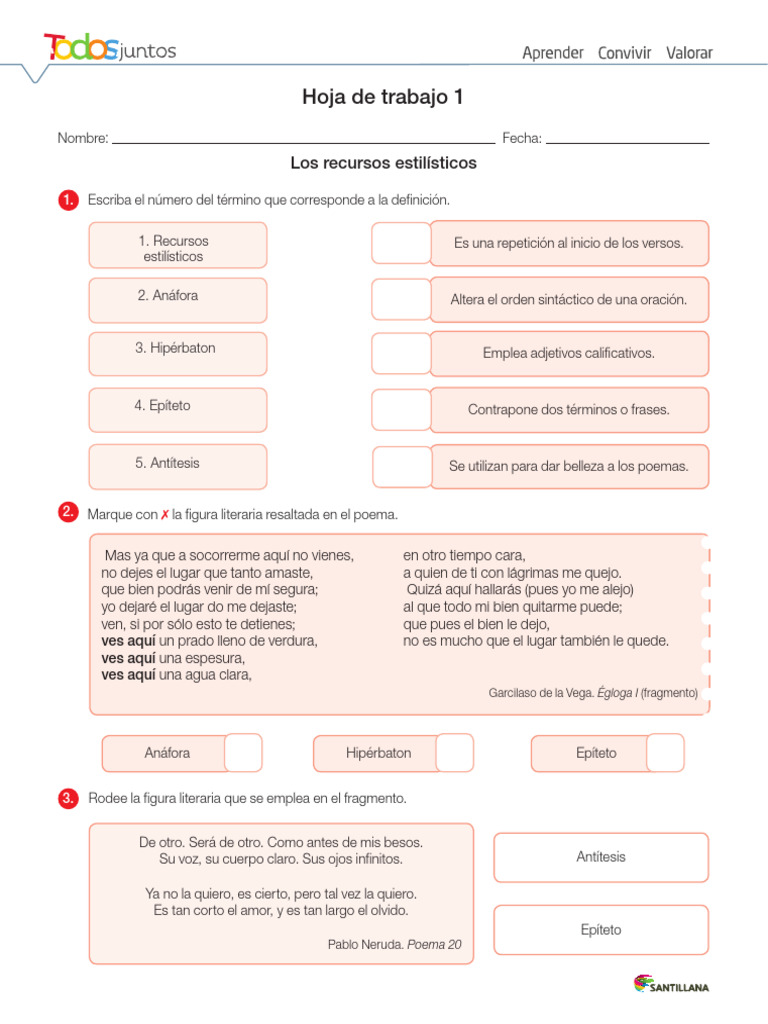 Ficha de Recursos Estilísticos para Secundaria | PDF