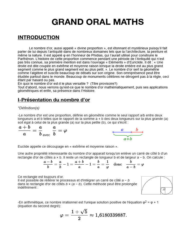 Le Nombre d'Or en Mathématiques | PDF | Triangle | Géométrie