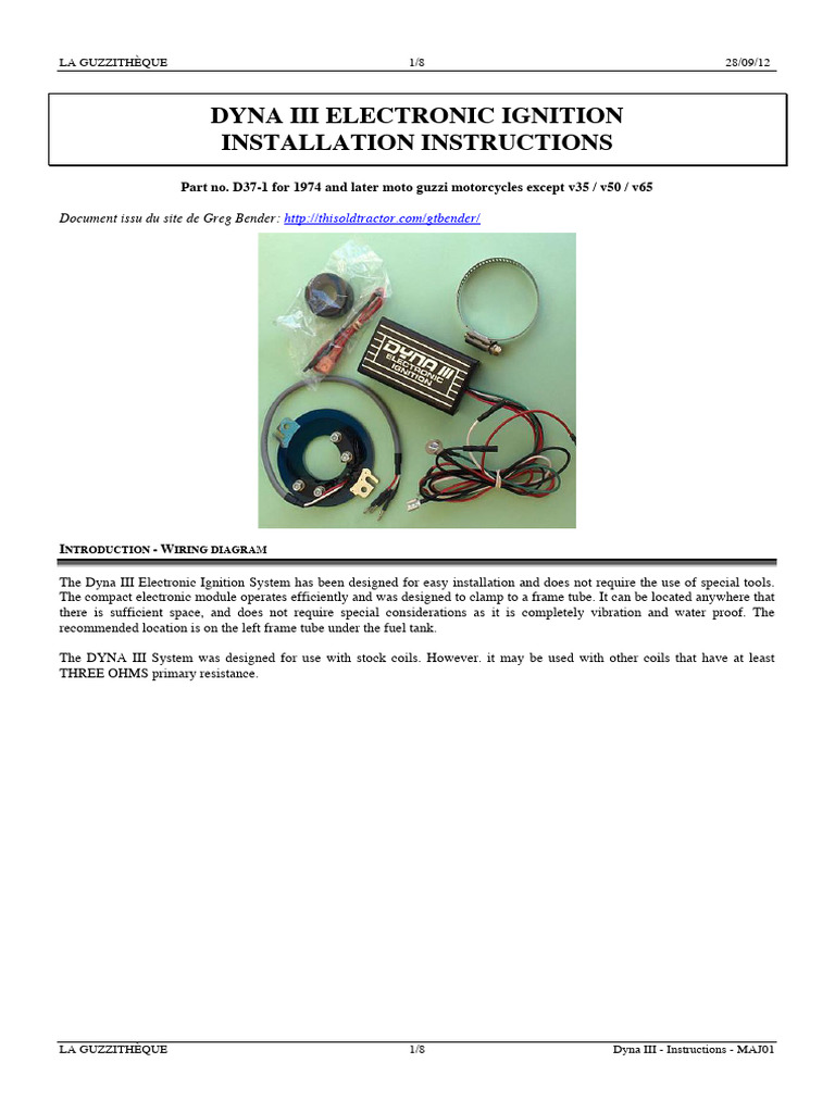 Dyna III Instructions MAJ01 | PDF | Screw | Ignition System