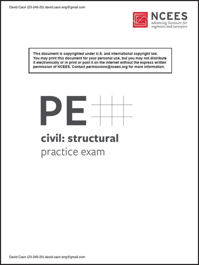 PE Civil - Structural Practice Exam | PDF | Beam (Structure) | Deep ...