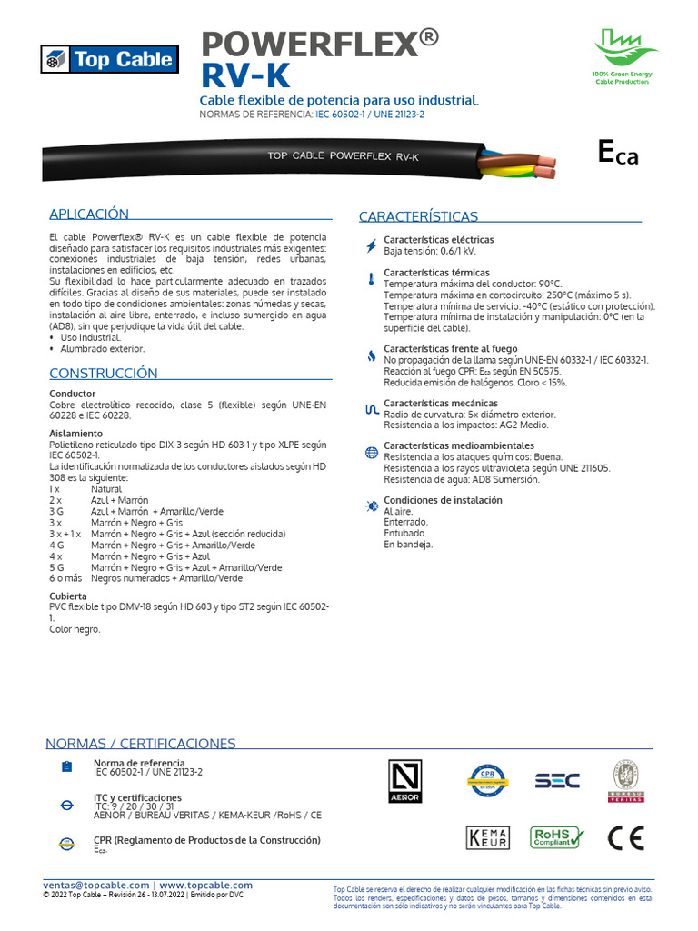 Powerflex RV-K 0,6-1kv | PDF