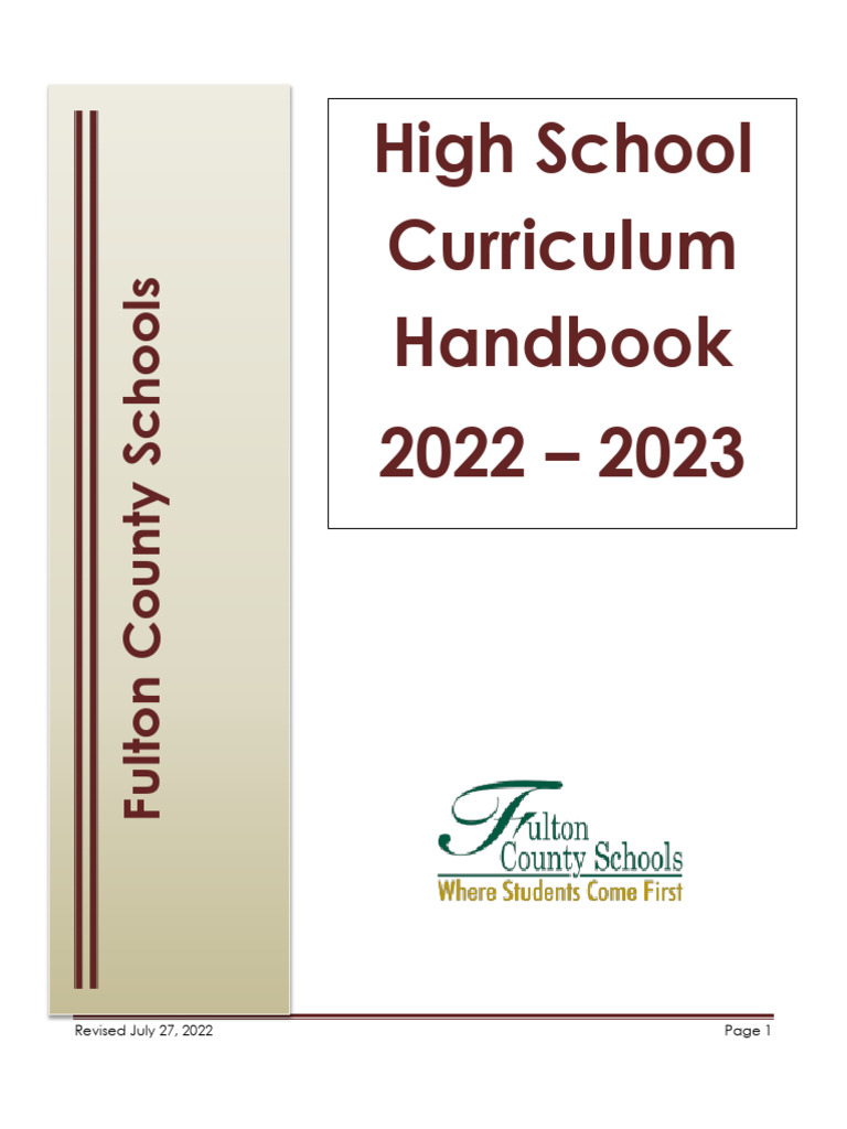 FCS Curriculum Handbook HS 2022-2023 | PDF | Educational Assessment ...