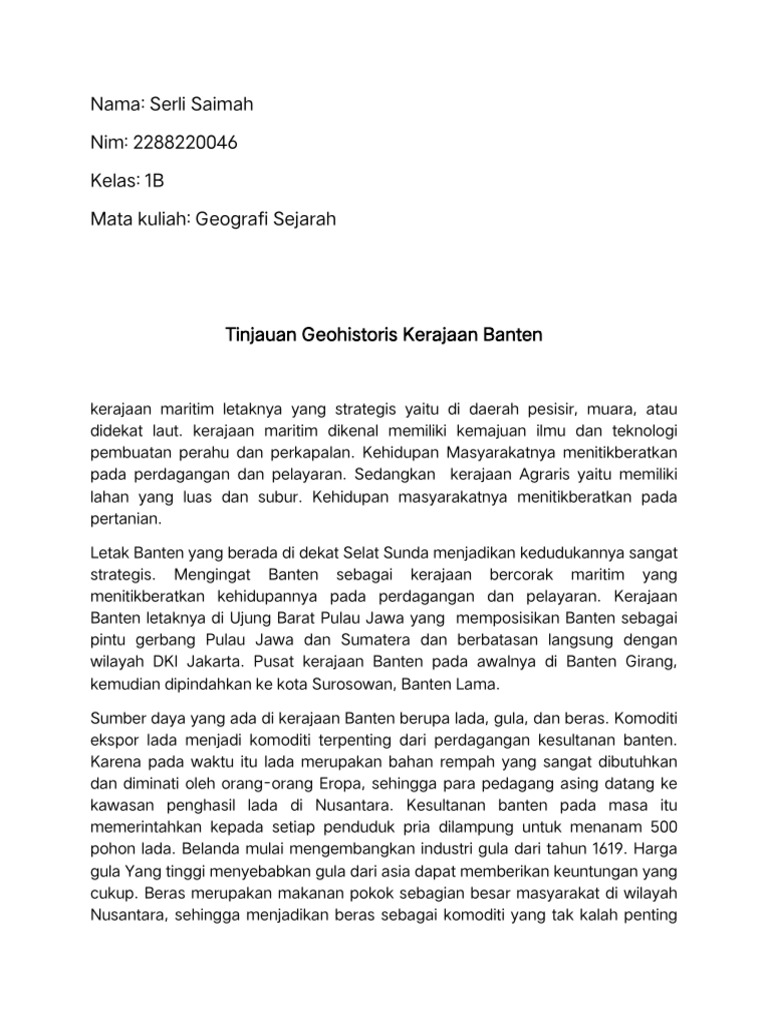 Serli Saimah - Kerajaan Banten | PDF | Perjalanan | Sejarah