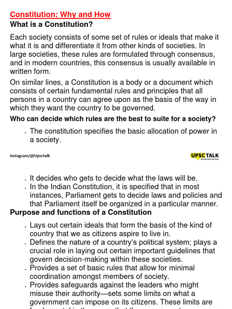Constitution - Why and How | PDF | Constitution | Political Charters