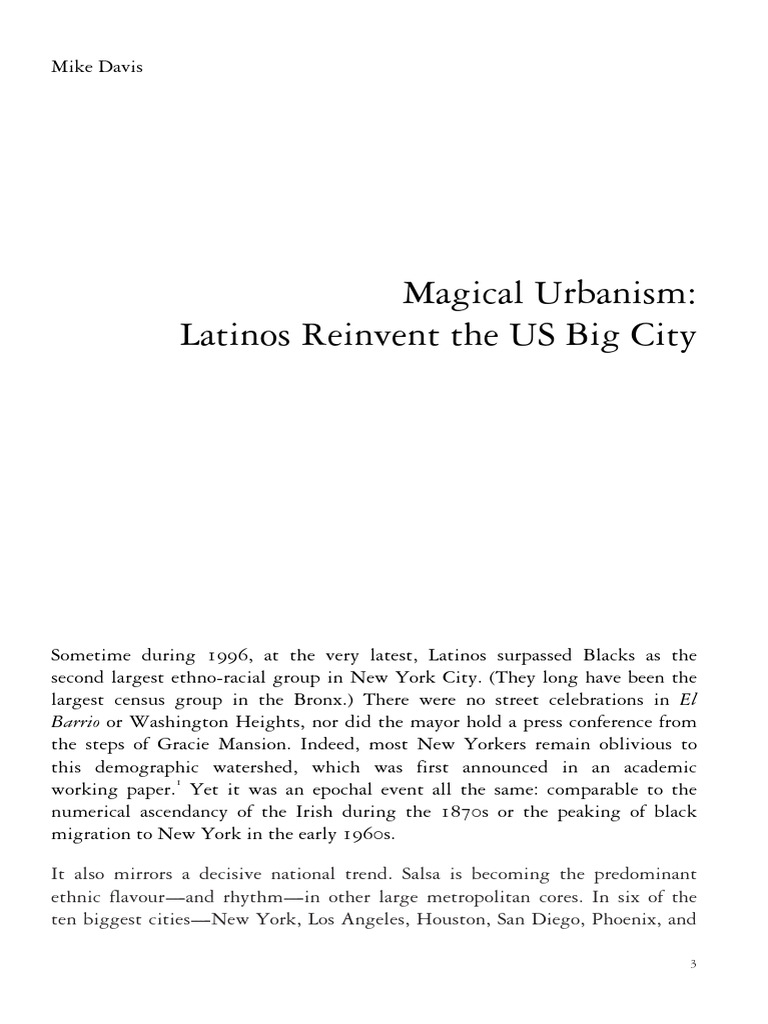 Magical Urbanism Latinos Reinvent The US B - Mike Davis | PDF ...