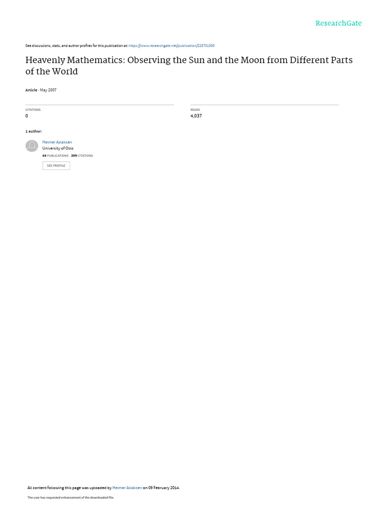 Heavenly Mathematics Observing The Sun and The Moo | PDF ...