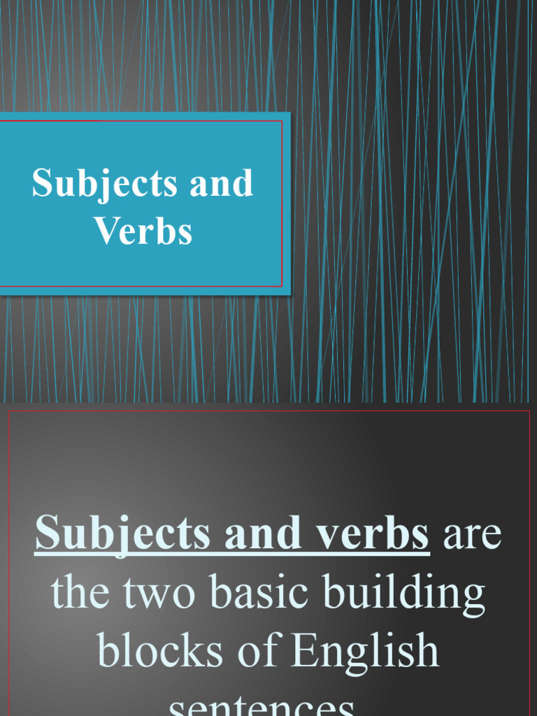 1_subjects_and_verbs | PDF | Subject (Grammar) | Verb