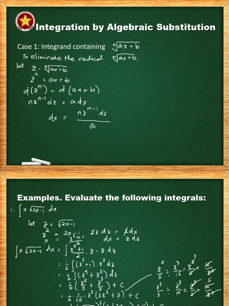Integration using Algebraic Substitution | PDF