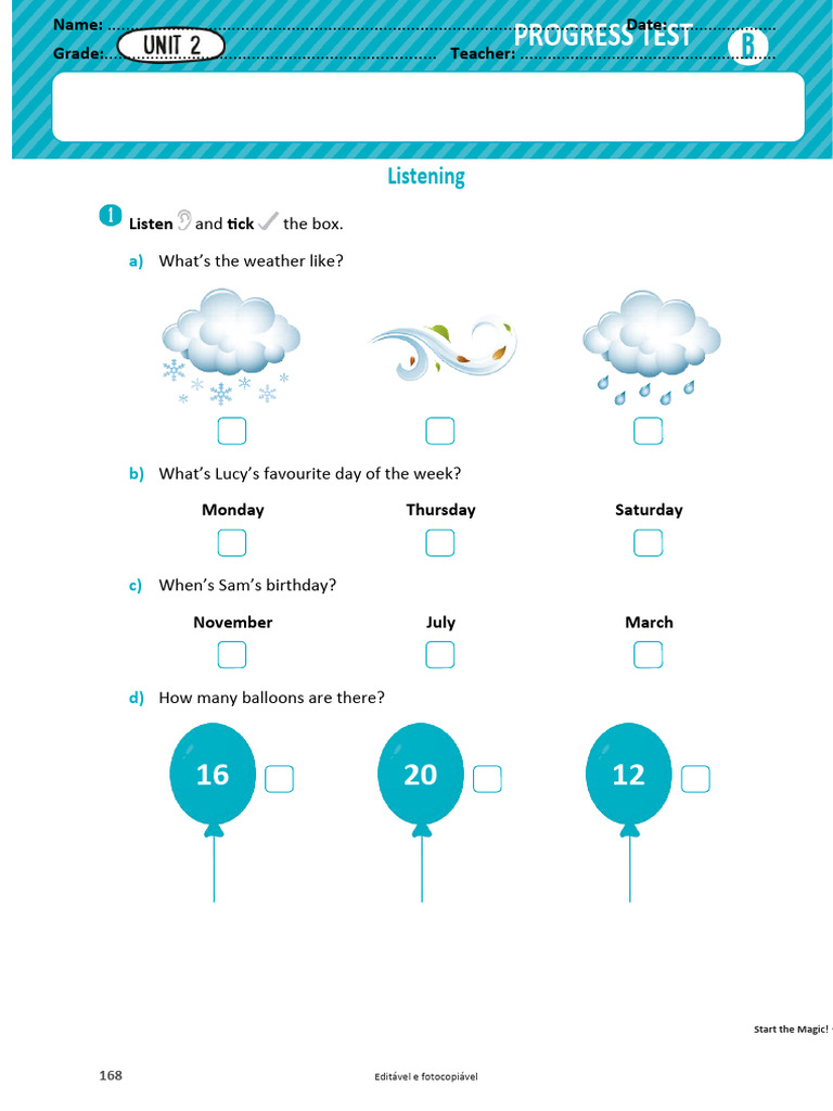 Start the Magic! Progress Test PDF | PDF