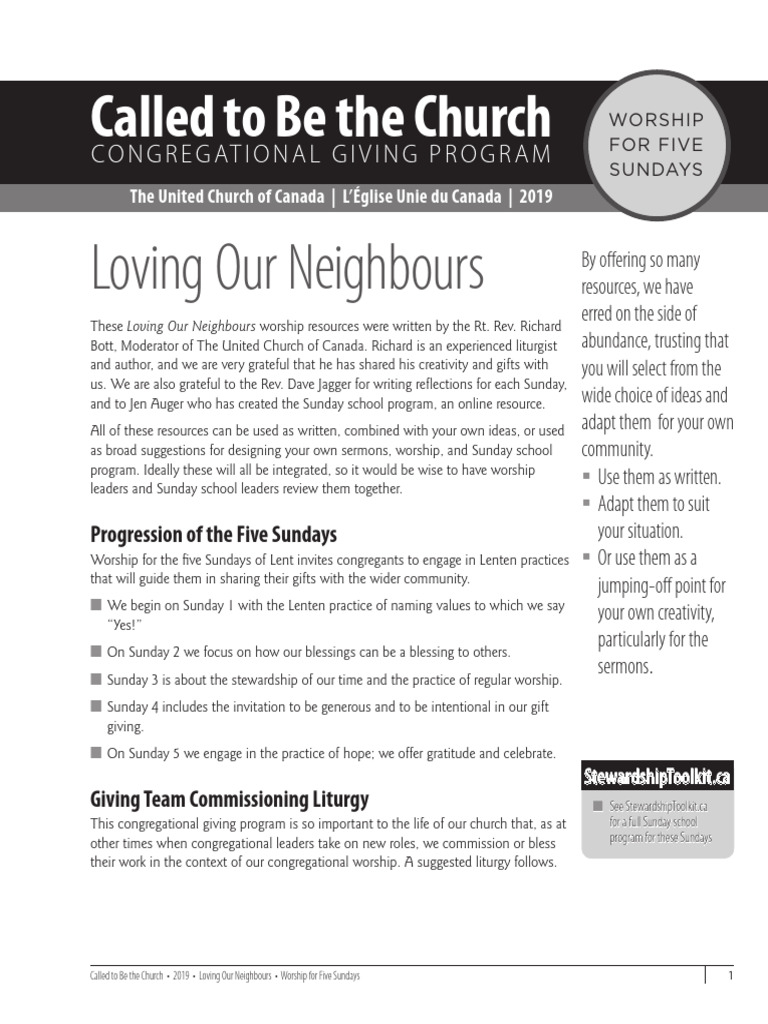 Called To Be The Church Five Sundays of Lent | PDF | Lent | Prayer