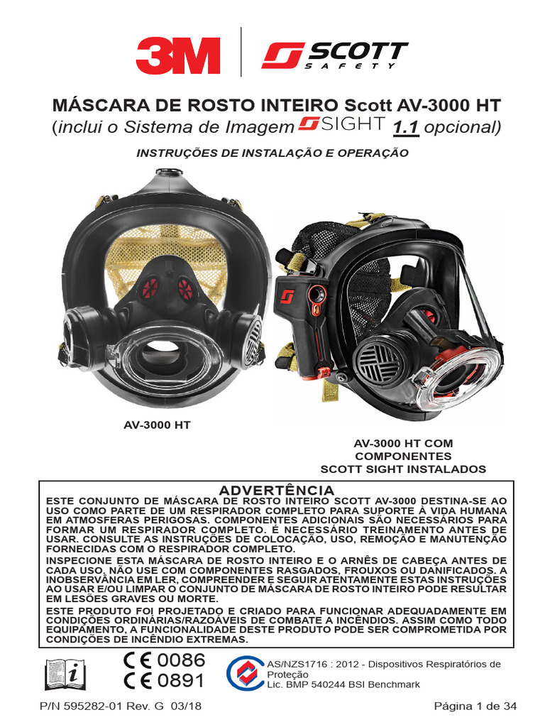 Manual AV-3000 HT& Scott Sight (595282-01) | PDF | Calor | Máscara