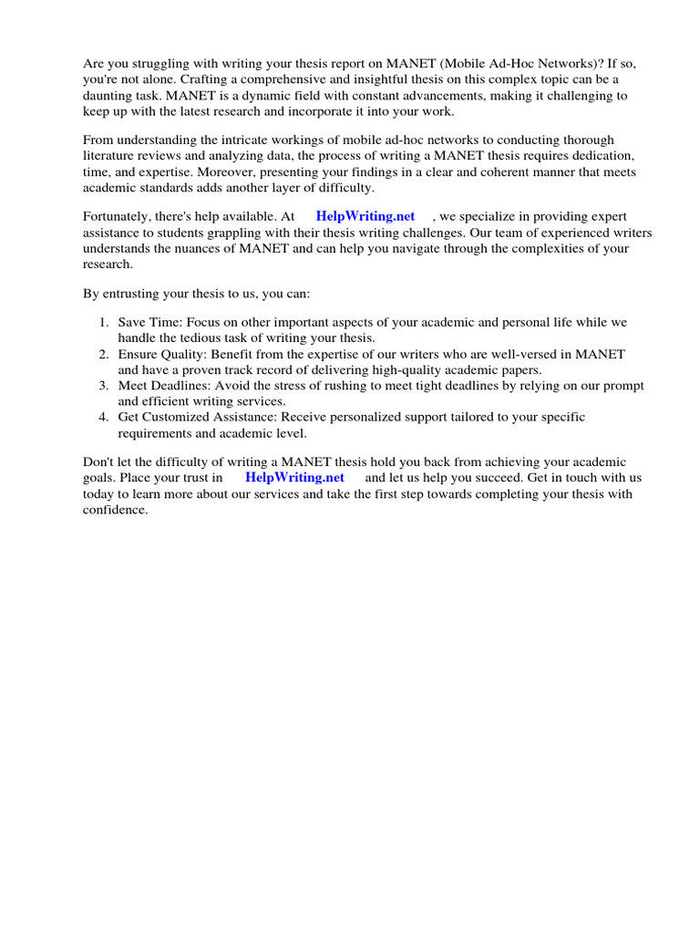 Thesis Report On Manet | PDF | Wireless Ad Hoc Network | Computer Network