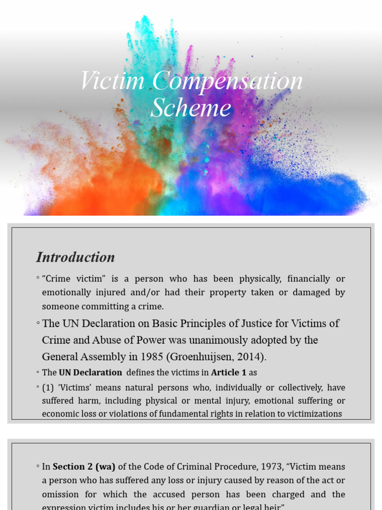 Victim Compensation | PDF | Crimes | Crime & Violence