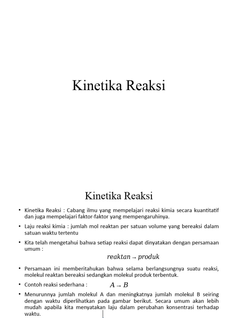 Kinetika Reaksi Kimia | PDF