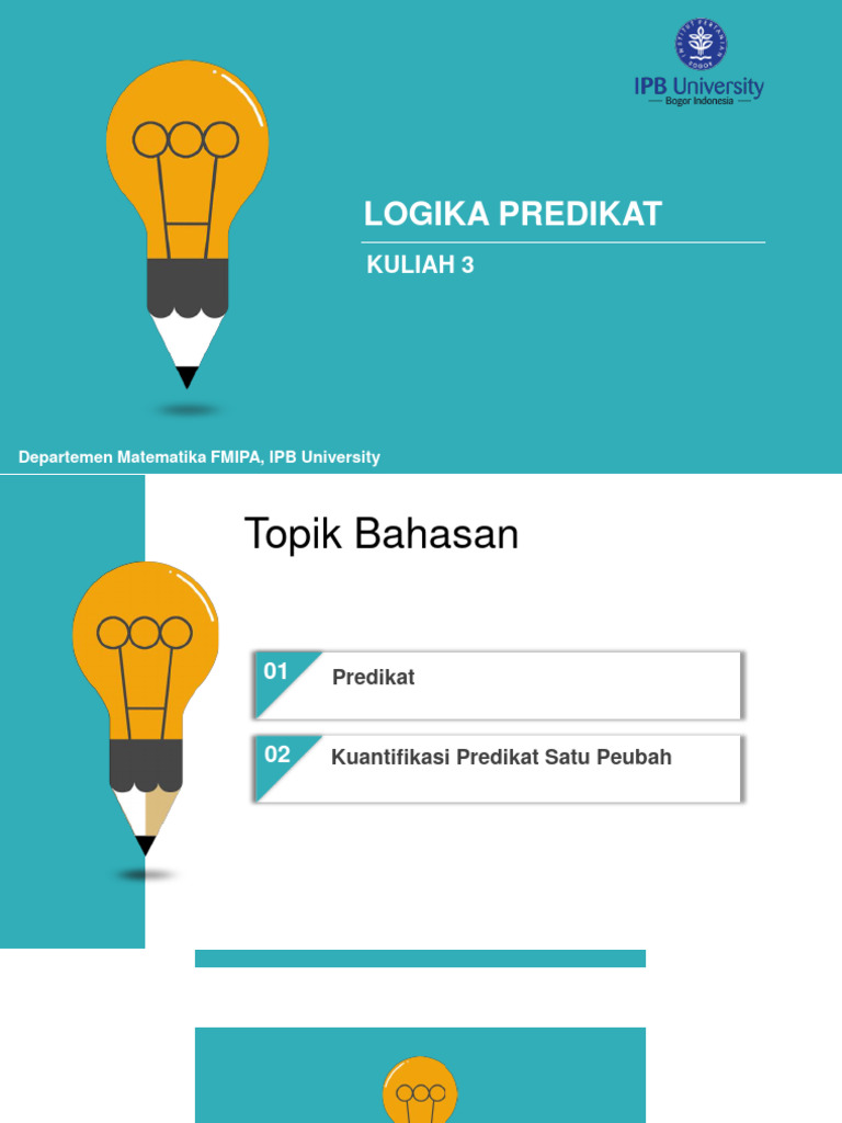 MBL K3 Logika Predikat Agt 2023 | PDF