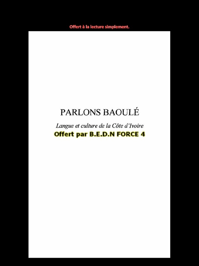 Parlons Baoulé | PDF