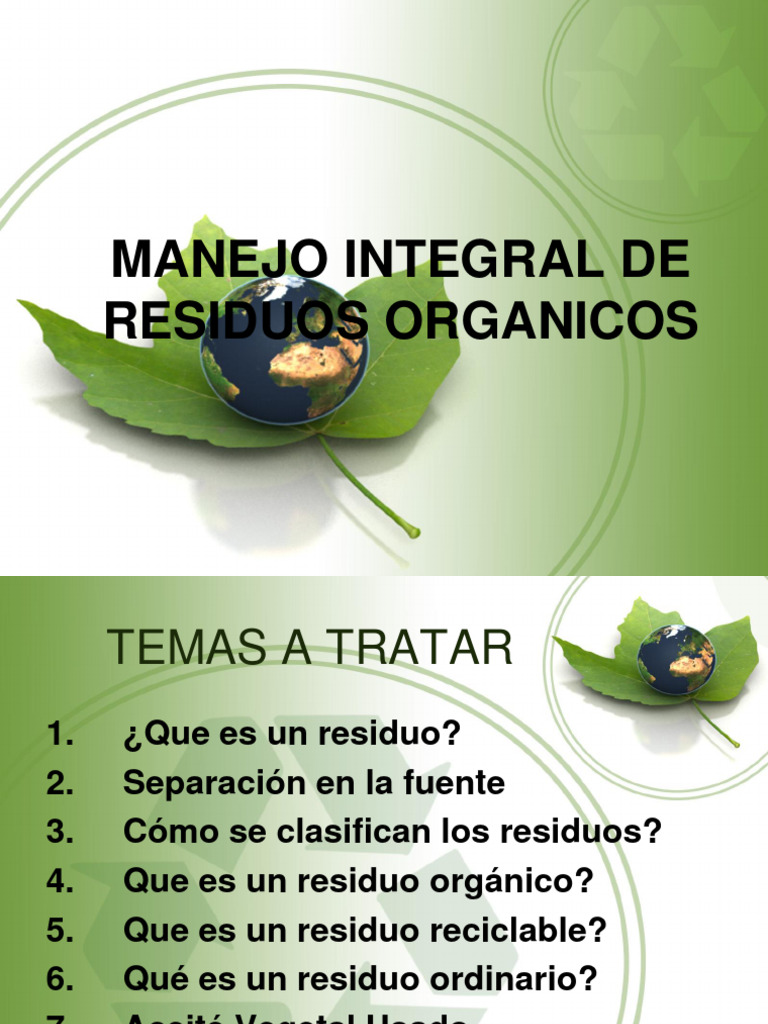 CAPACITACION DE MANEJO DE RESIDUOS ORGANICOS | PDF