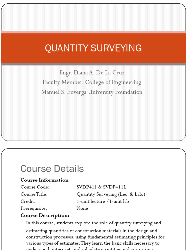 Module 2-Quantity Surveying-Part 1 | PDF | Concrete | Masonry