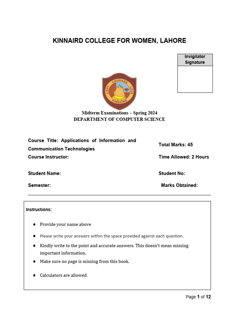 AICT - Mid Spring 2024 - Key | PDF | Cloud Computing | Software As A Service