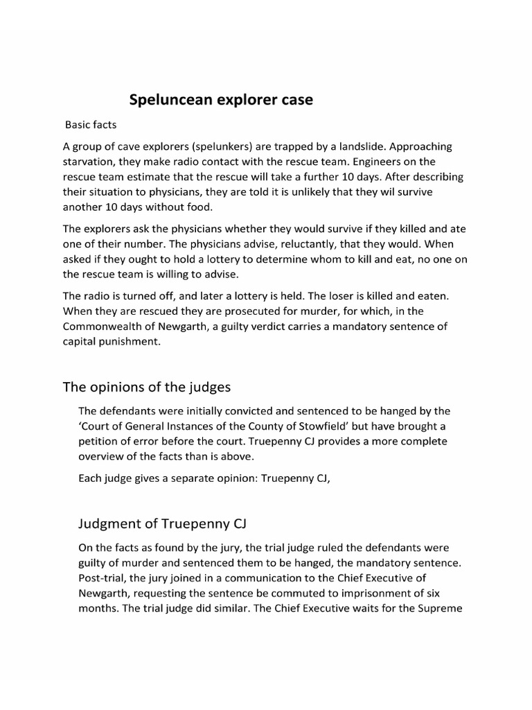 Speluncean Explorer Case | PDF