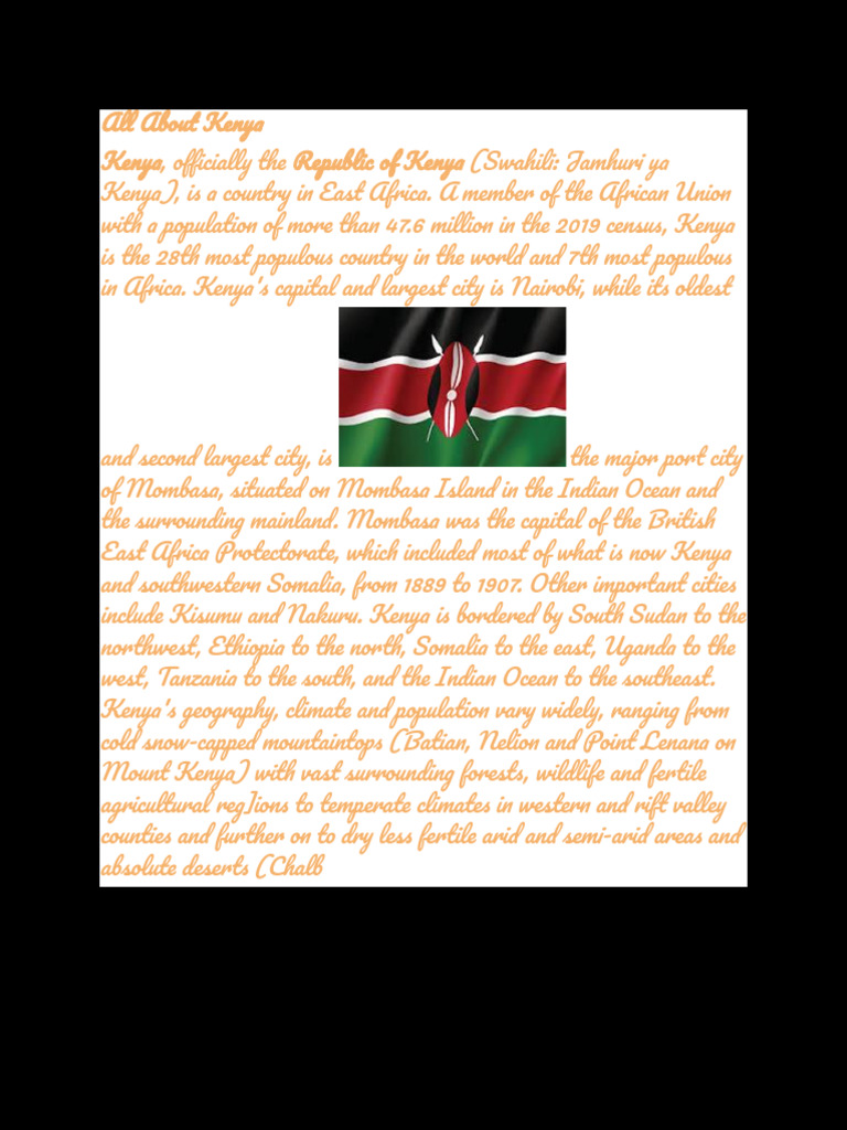 All About Kenya | PDF | Kenya | East Africa