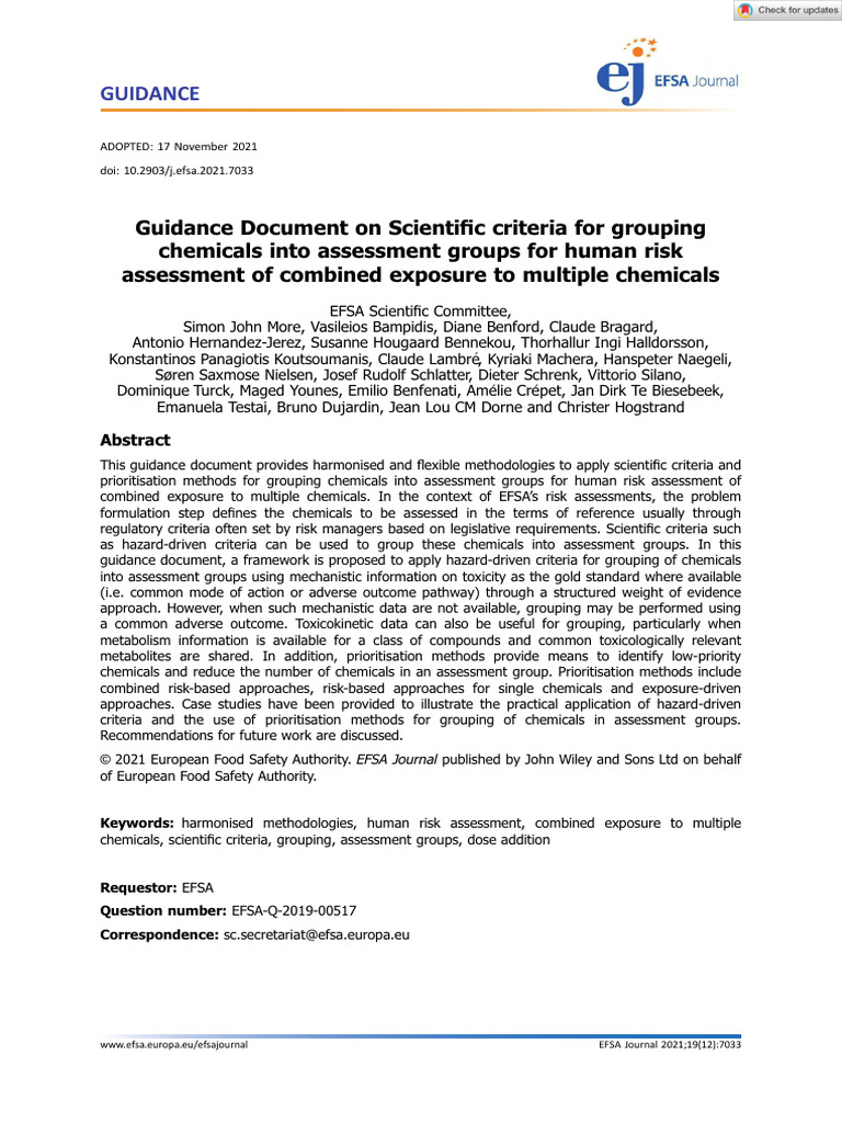 EFSA Journal - 2021 - Guidance Document On Scientific Criteria For ...