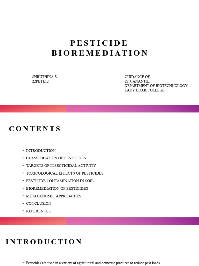 Pesticide Bioremediation | PDF | Pesticide | Insecticide