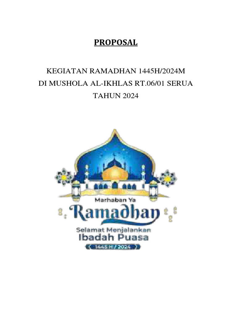 Proposal Ramadhan Ust | PDF | Kesehatan Holistik