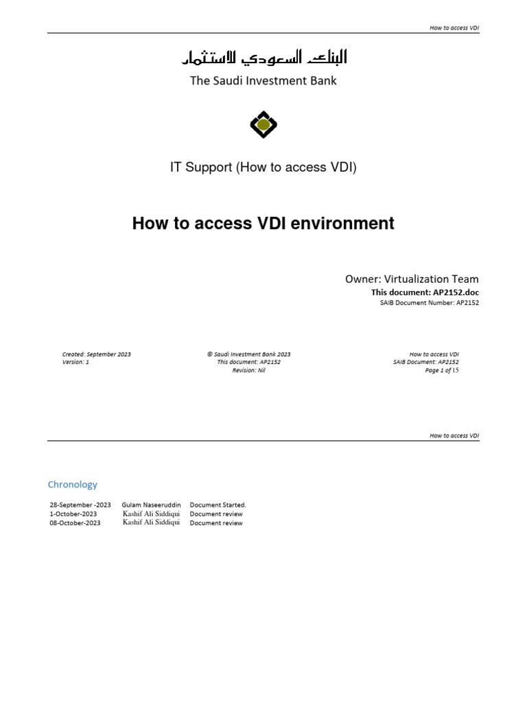 AP2152 - IT Support (How To Access VDI Environment) | PDF | Desktop Virtualization | Login