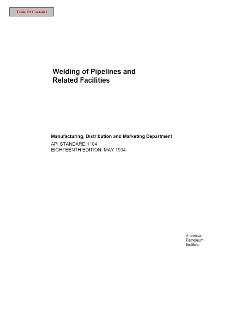 API 1104 18th Edition | PDF