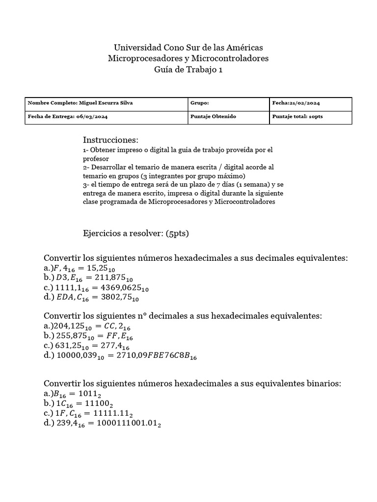 Guía de Microprocesadores UCSA | PDF | Arquitectura de Computadores | Aritmética