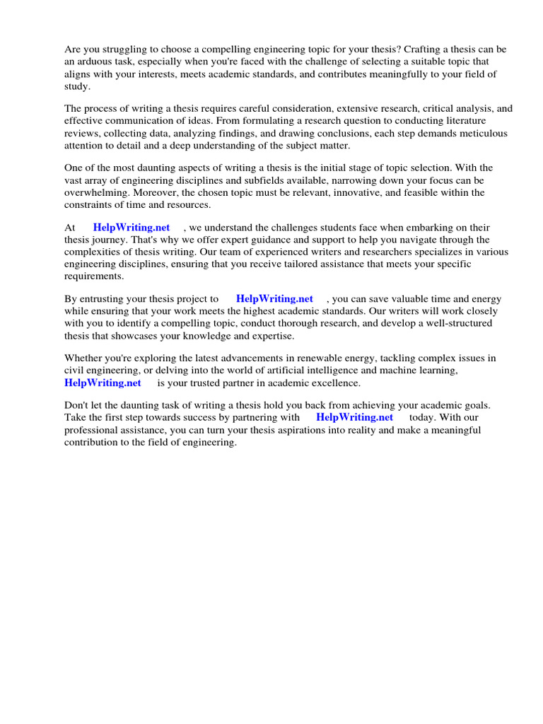 Thesis Engineering Topics | PDF | Thesis | Engineering