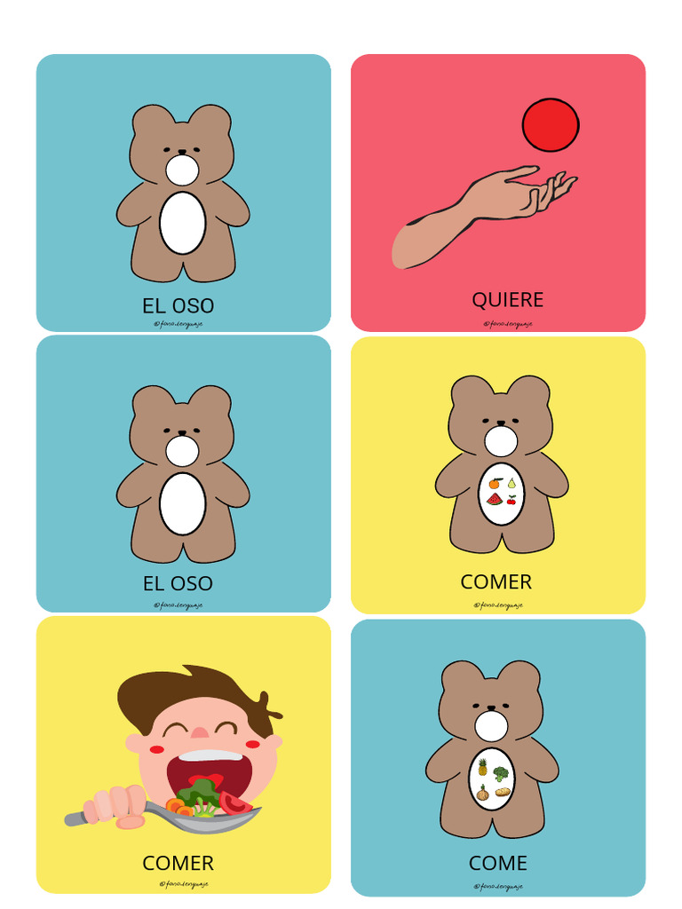 EL OSO TIENE HAMBRE - APOYOS ORACIONES @fono - Lenguaje (1) - 1 | PDF