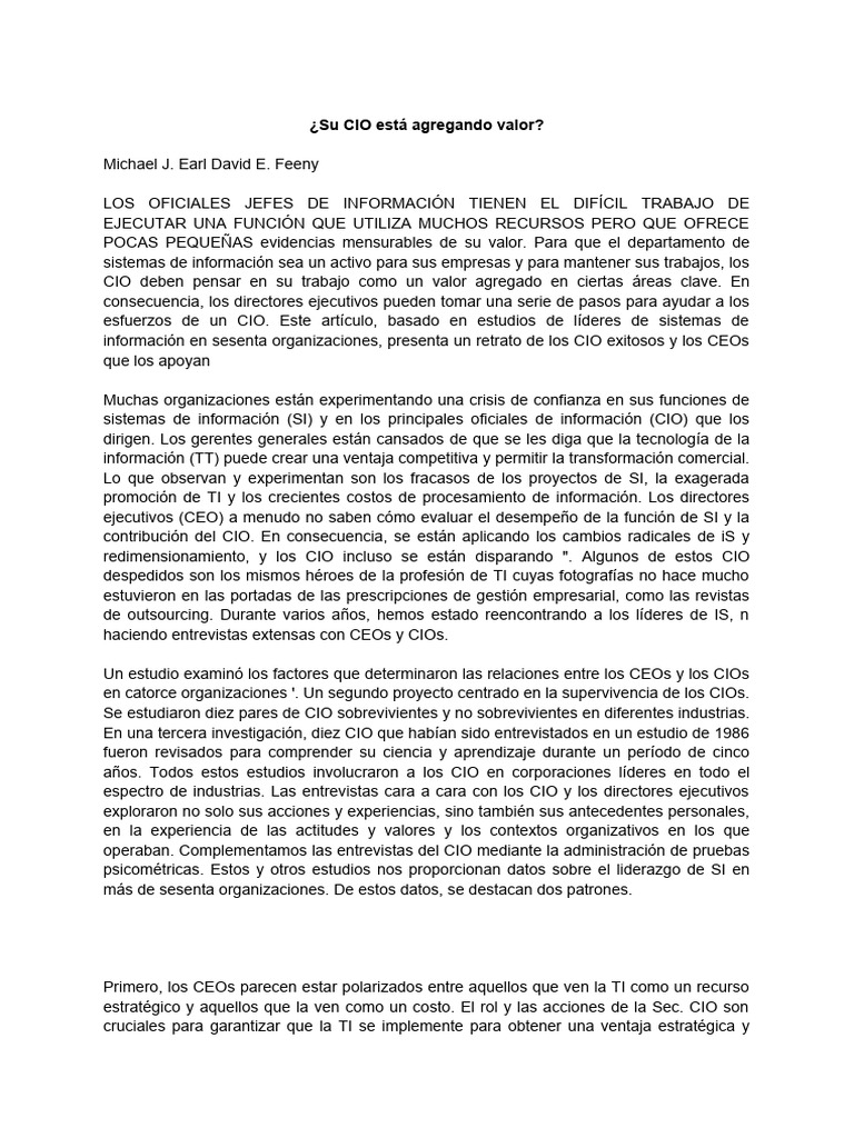 CIO | PDF | Business | Outsourcing