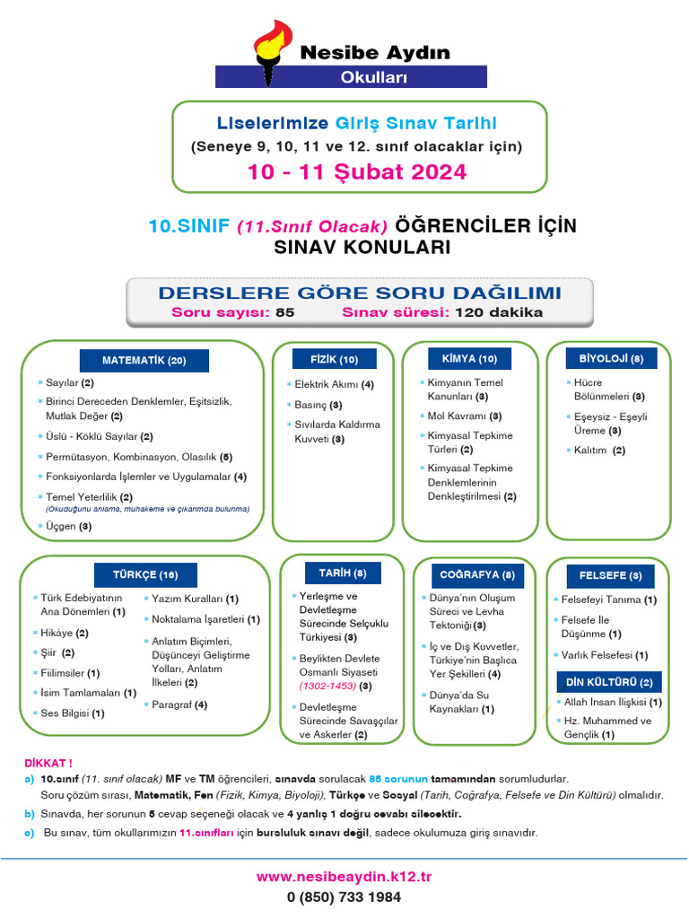 10.sinif Nao Sinav Konulari | PDF