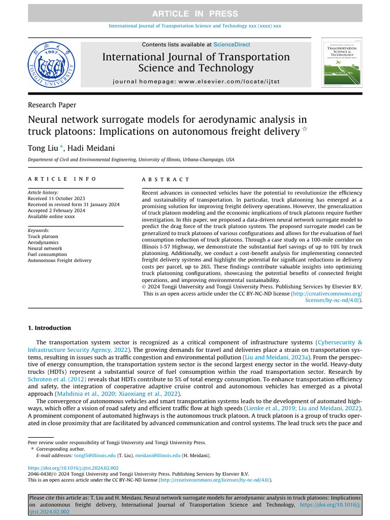 Neural Network Surrogate Models For Aerodynamic Analysis In Truck Platoons Implications On 4369