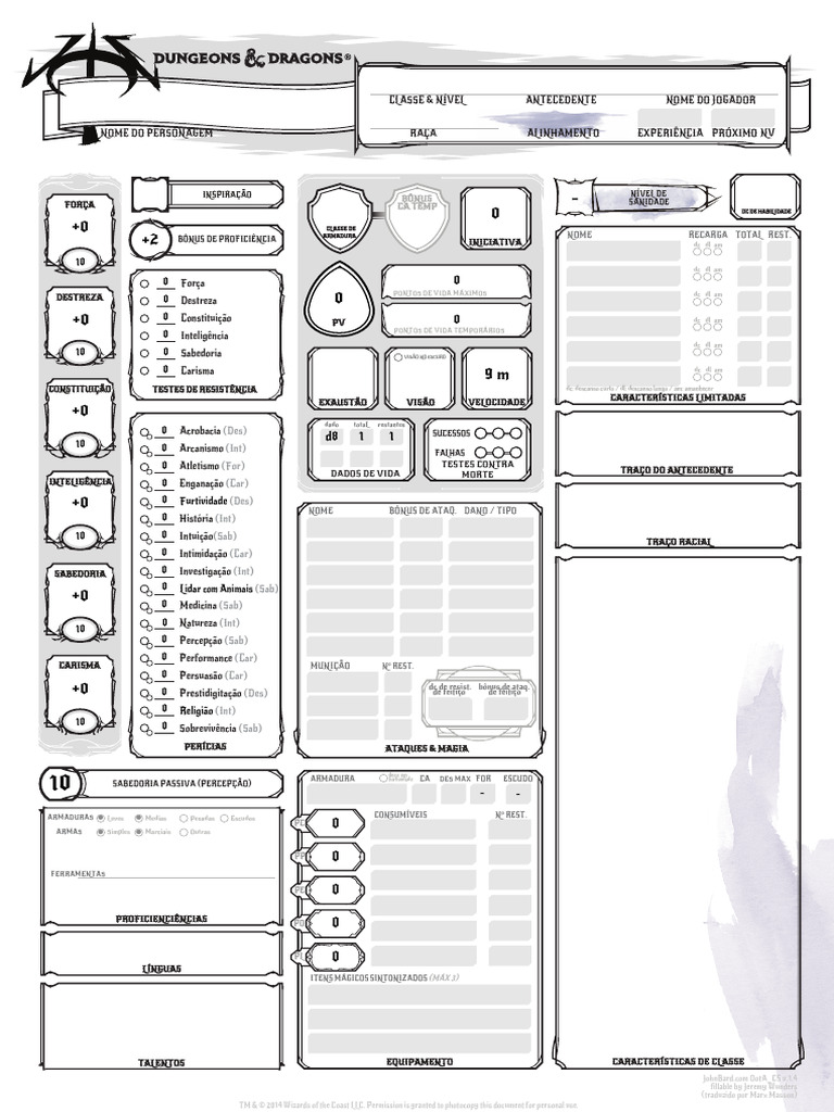 Ficha DND Vazia | PDF
