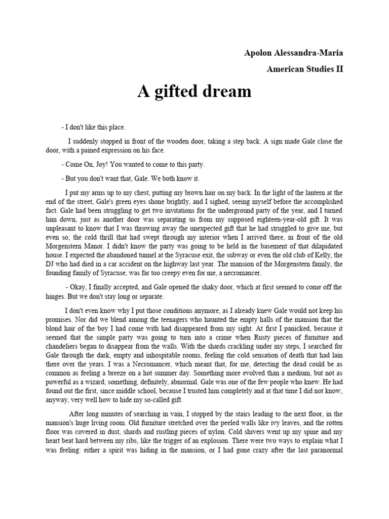 A Gifted Dream-Short Story | PDF