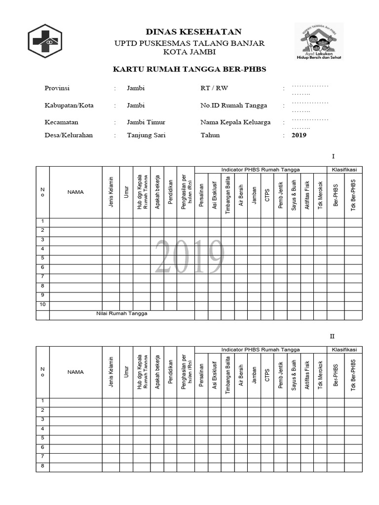 Form PHBS 2019 | PDF